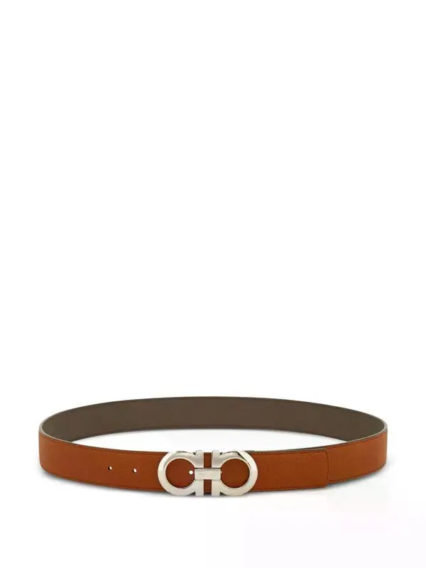 FERRAGAMO Reversible Gancini Belt - Brown