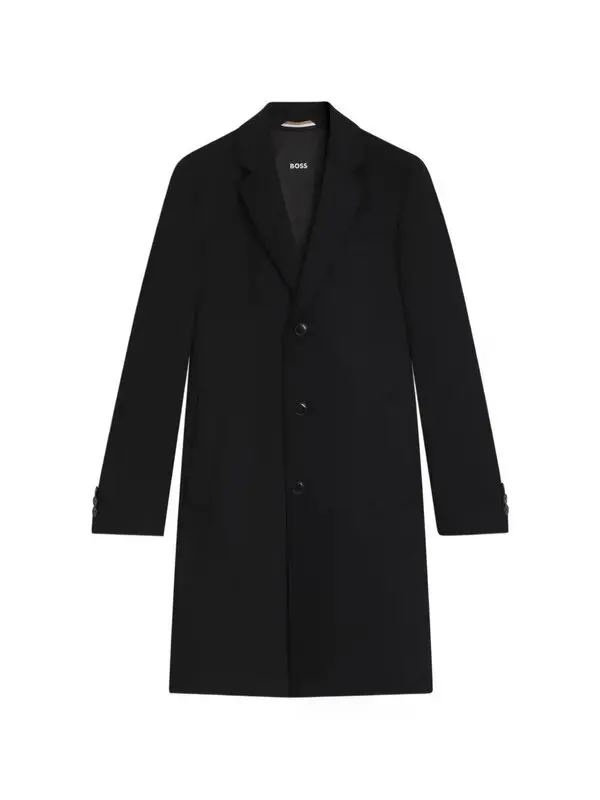 BOSS Buttoned Coat - Black