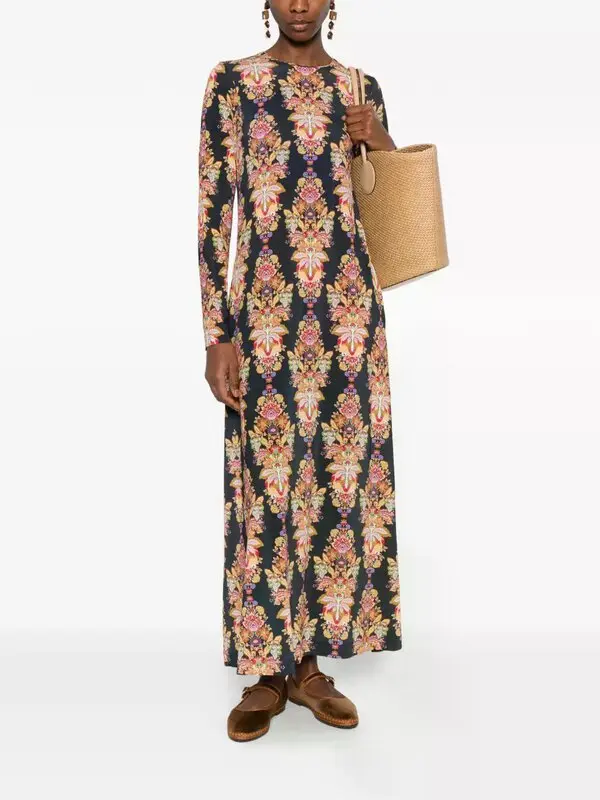 La DoubleJ Floral Print Long-sleeve Dress