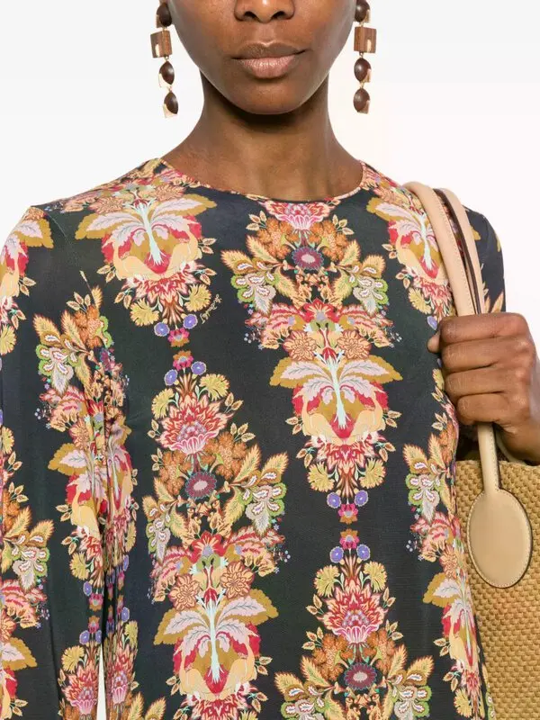 La DoubleJ Floral Print Long-sleeve Dress