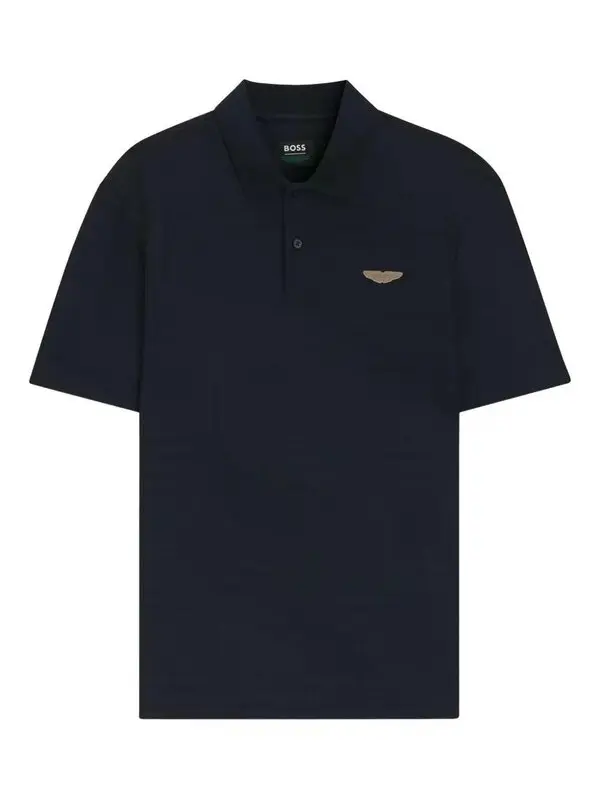 BOSS Logo-patch Polo Shirt - Blue