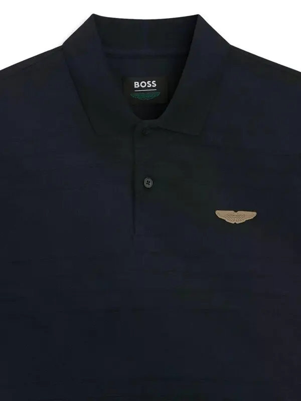 BOSS Logo-patch Polo Shirt - Blue