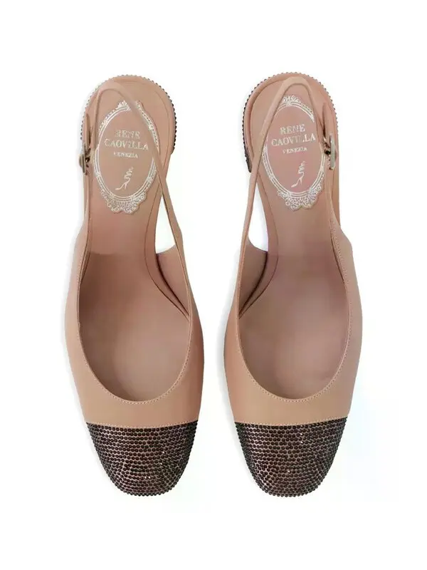 Rene Caovilla Rhinestone-embellished Slingback Pumps