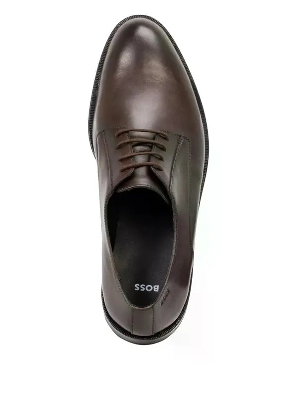 BOSS Leather Derby Shoes - Brown