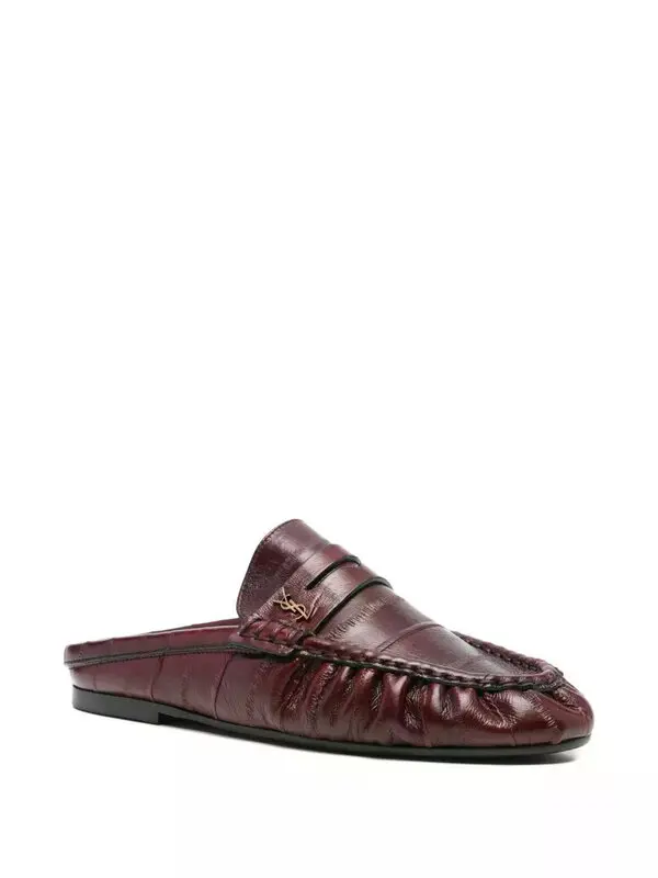 Saint Laurent Le Loafer Round-toe Mules - Red