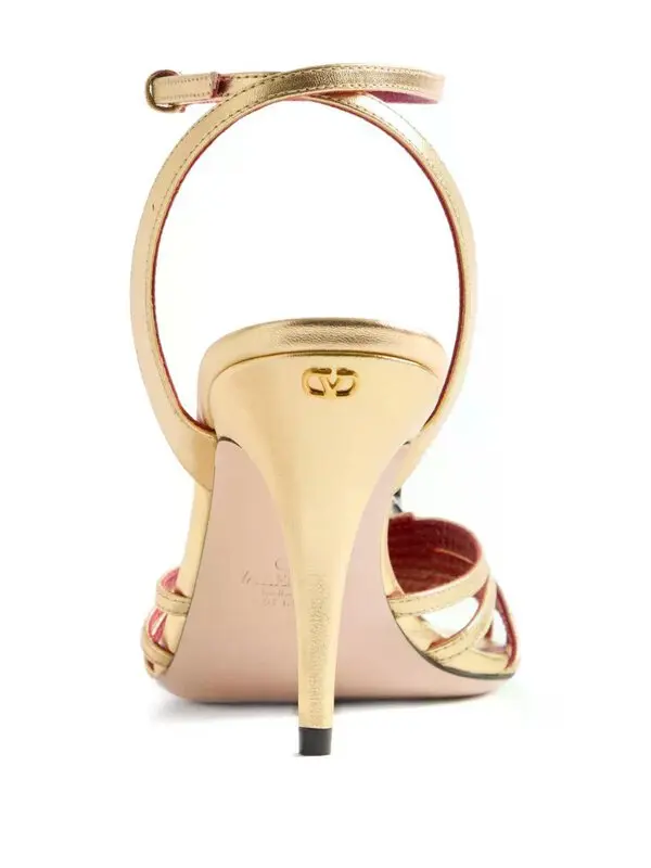 Valentino Garavani Tone Feline-head Strap Sandals - Gold