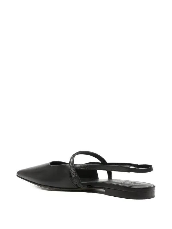 Brunello Cucinelli Point-toe Strap Flat Pumps