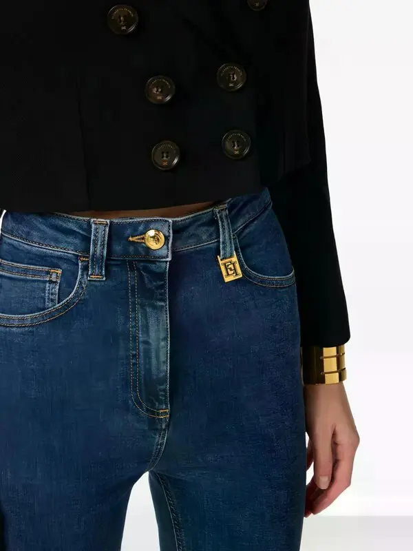 Elisabetta Franchi Logo Detail Skinny Jeans