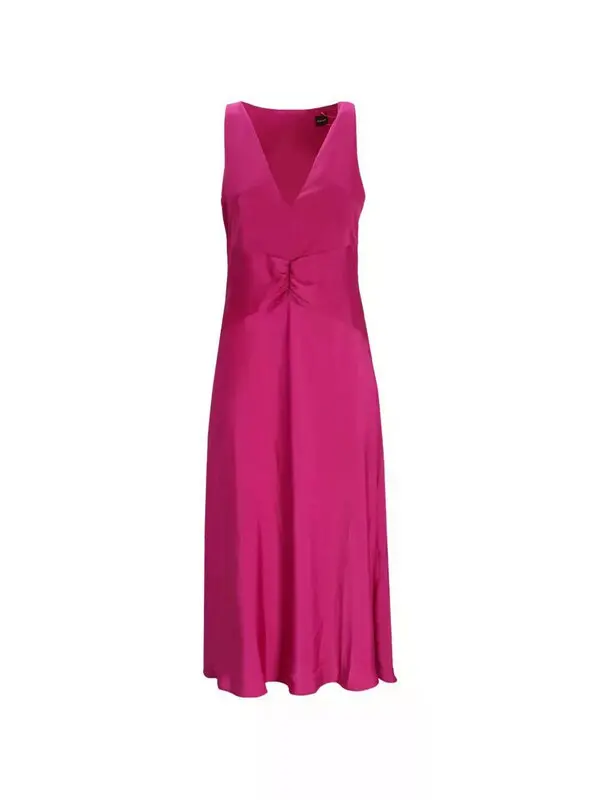 BOSS Twisted V-neck A-line Midi Dress - Pink