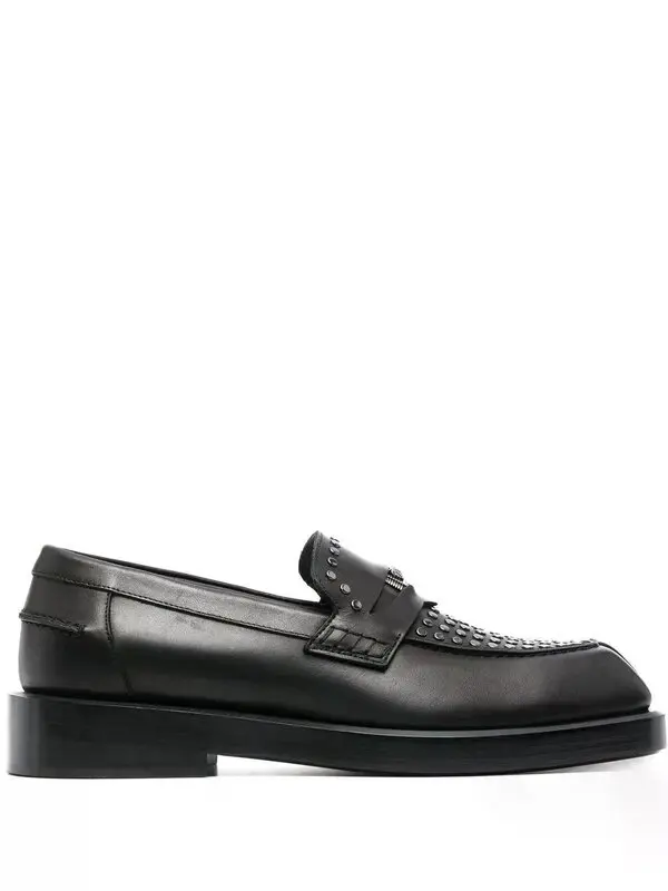 Versace Square-toe Studded Loafers