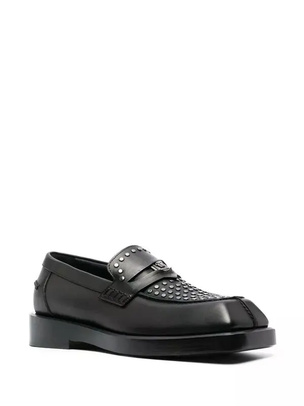 Versace Square-toe Studded Loafers