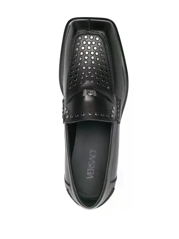 Versace Square-toe Studded Loafers