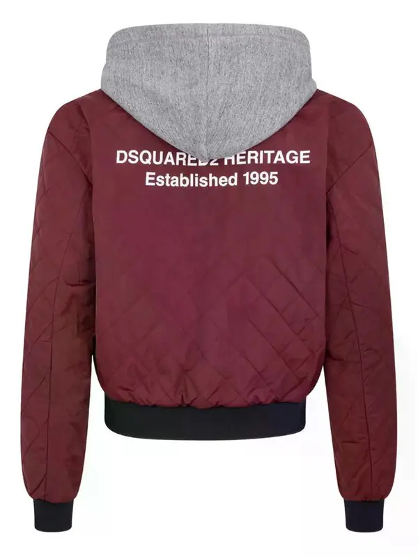 Dsquared2 Heritage Quilted Bomber Jacket - Red