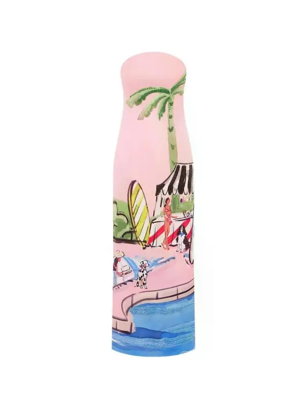 LEO LIN Ava Bustier Printed Maxi Dress