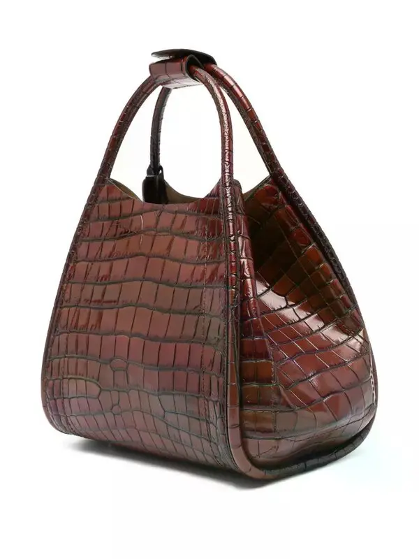 Max Mara Embossed Croc-effect Tote - Brown