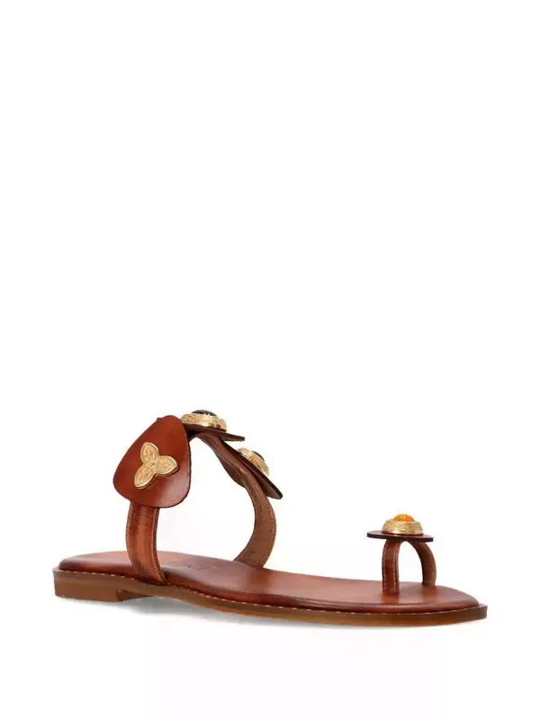 KOTRIS SANDALS Alkyone Flower-appliqué Flat Sandals