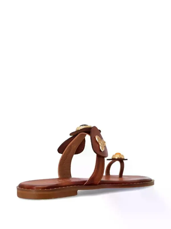 KOTRIS SANDALS Alkyone Flower-appliqué Flat Sandals