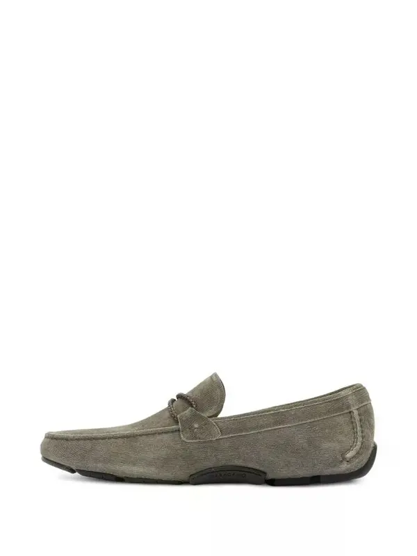 FERRAGAMO Braided Detail Loafers - Grey