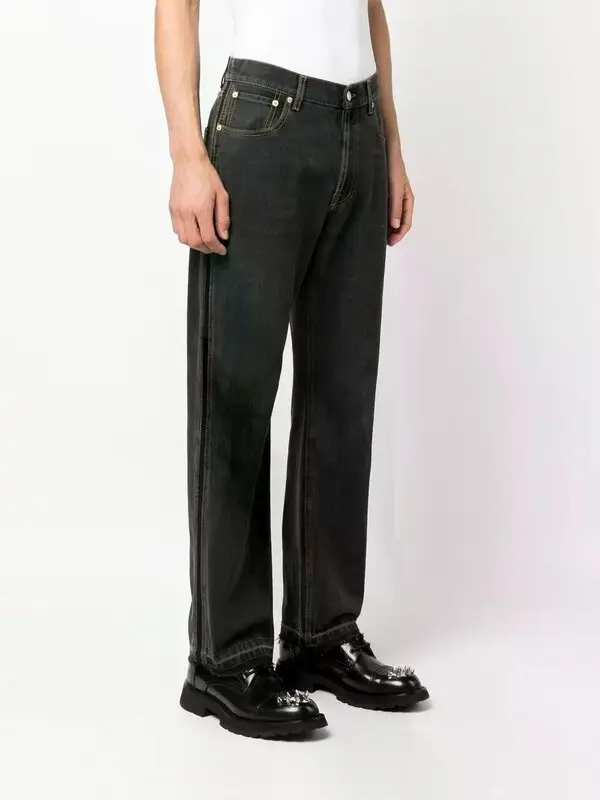 Alexander McQueen Straight-leg Jeans With Side Stripe