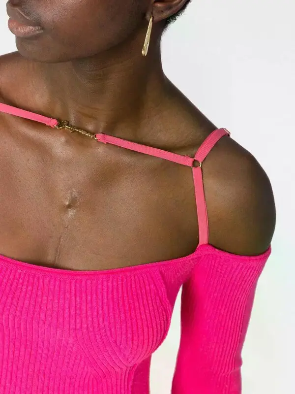 Jacquemus La Robe Sierra Ribbed Midi Dress - Pink