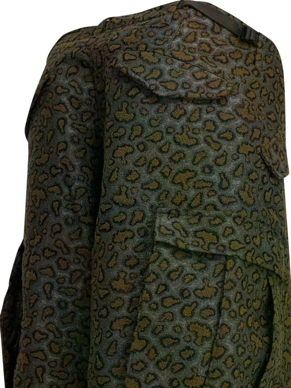 BEAMS Flap-pocket Leopard Print Trousers