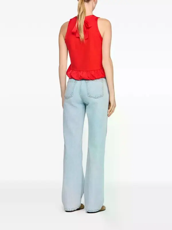 Sandro High-waist Straight-leg Jeans With Patch Pockets - Blue