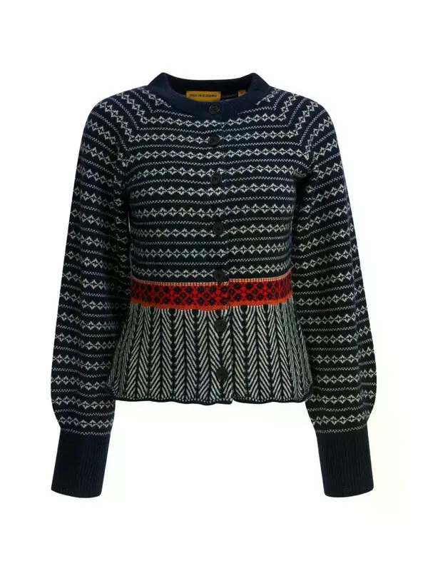 Guest In Residence Patterned Buttoned Cardigan