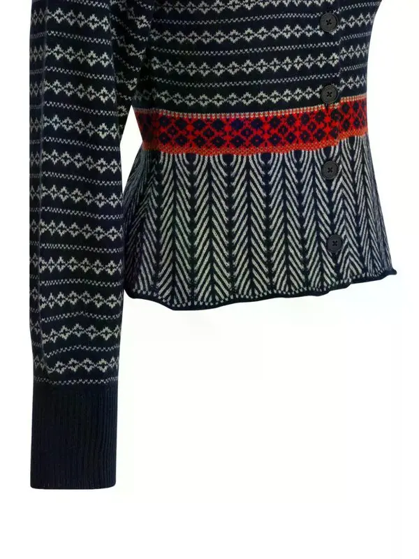 Guest In Residence Patterned Buttoned Cardigan