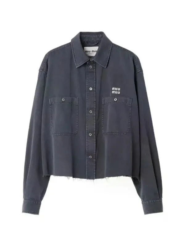 Miu Miu Buttoned Denim Shirt - Grey