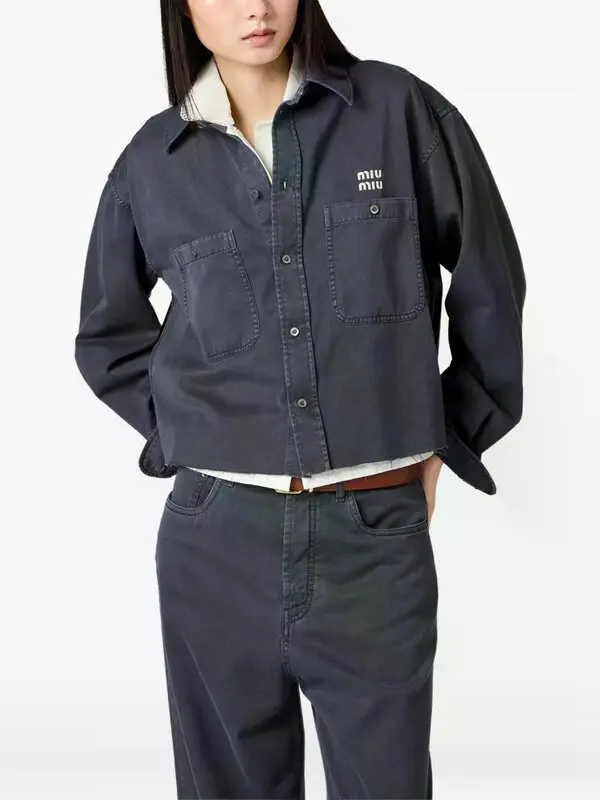 Miu Miu Buttoned Denim Shirt - Grey