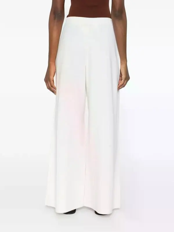 Max Mara Logo-appliqué Knitted Trousers - Neutrals