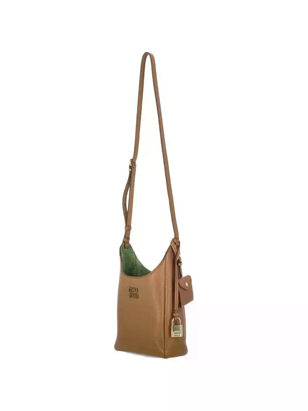 Miu Miu Leather Shoulder Bag With Logo Lock