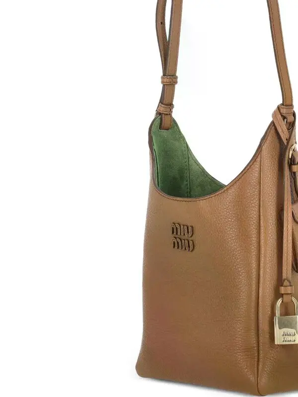 Miu Miu Leather Shoulder Bag With Logo Lock