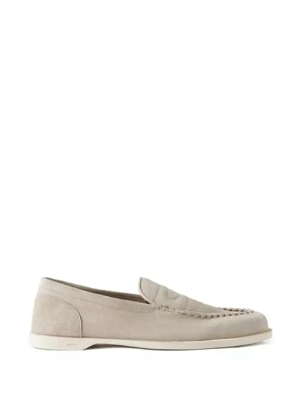 John Lobb Topstitched Loafers - Neutrals