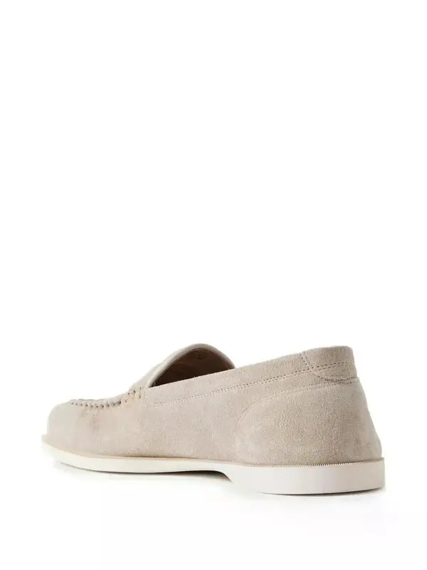 John Lobb Topstitched Loafers - Neutrals