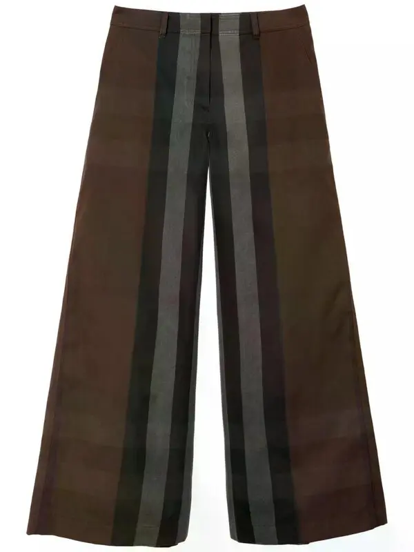 Burberry Check-pattern Wide-leg Trousers
