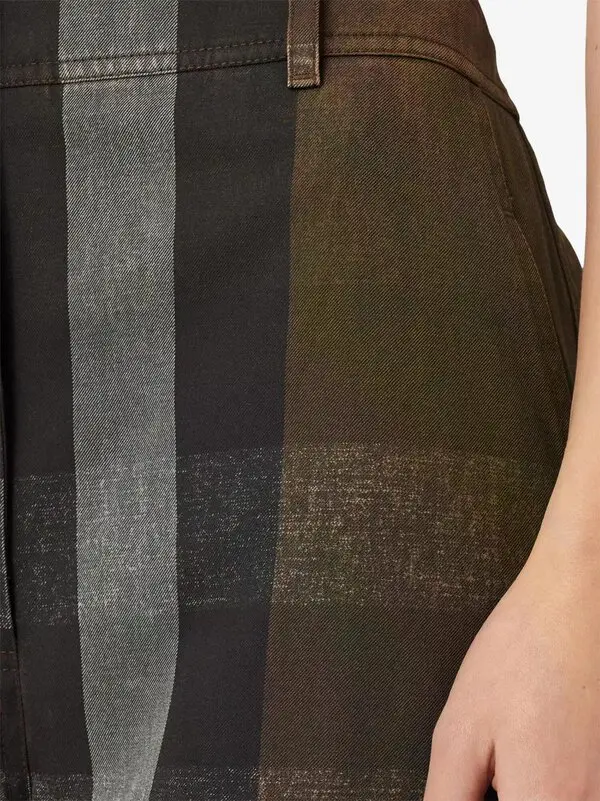 Burberry Check-pattern Wide-leg Trousers