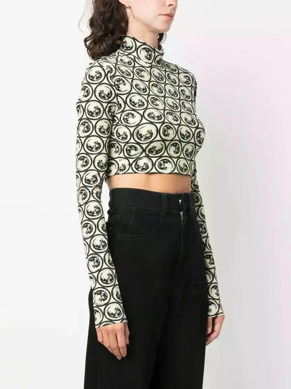 Off-White Moon-print Cropped Top