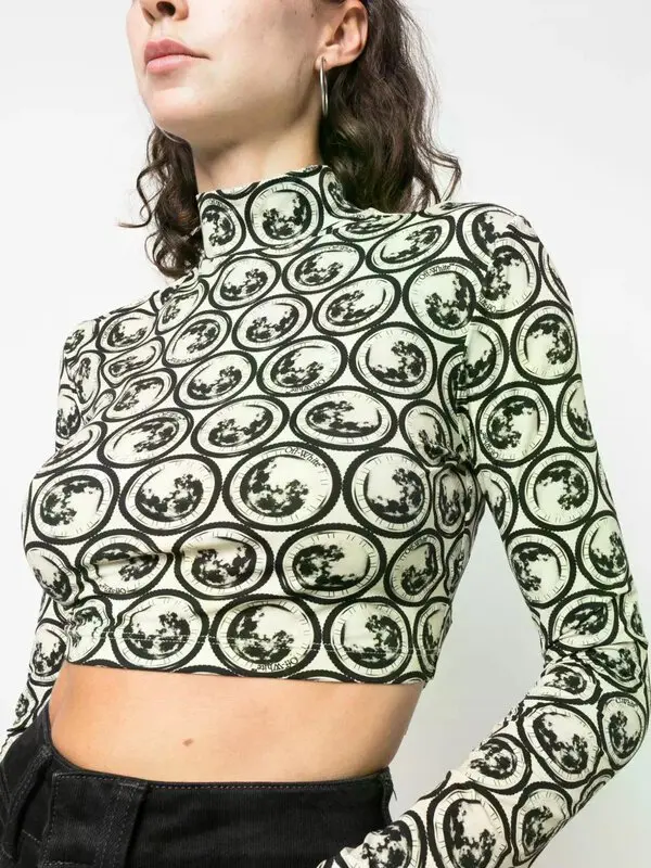 Off-White Moon-print Cropped Top