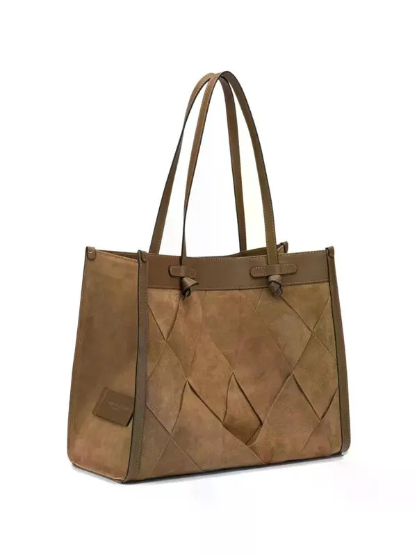 GIANNI CHIARINI Marcella Woven Knot-handle Shoulder Bag - Brown