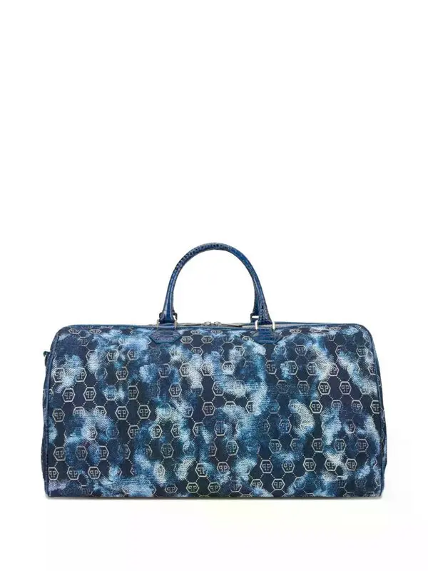 Philipp Plein Jacquard Monogram Crocodile Duffle Bag