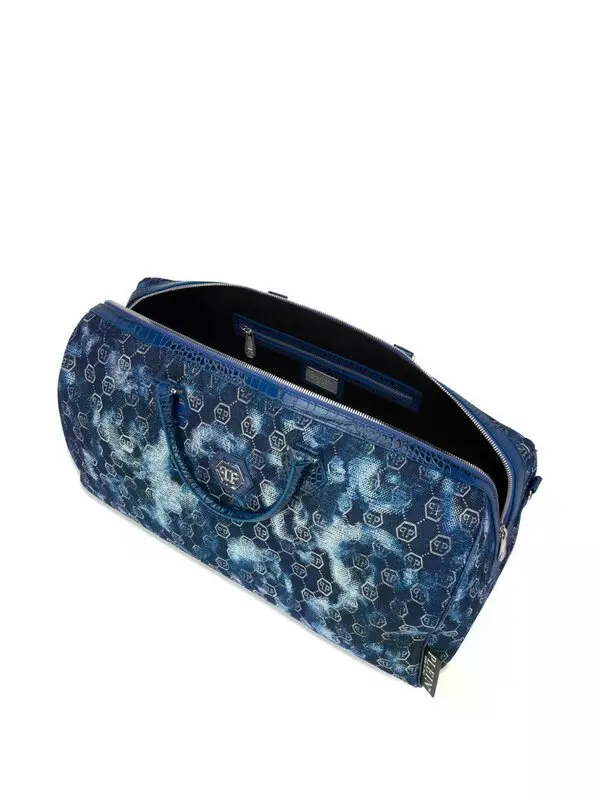 Philipp Plein Jacquard Monogram Crocodile Duffle Bag