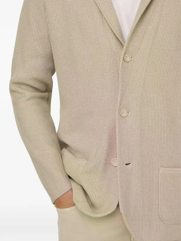 Boggi Milano Single-breasted Knitted Jacket In Mercerised Cotton
