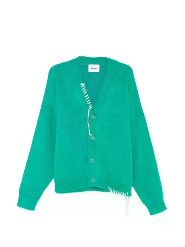 BONSAI V-neck Oversized Cardigan - Green
