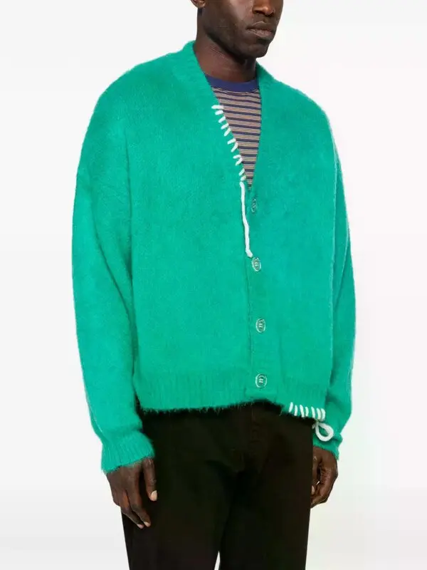 BONSAI V-neck Oversized Cardigan - Green