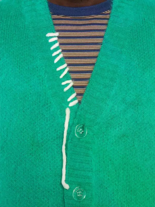 BONSAI V-neck Oversized Cardigan - Green