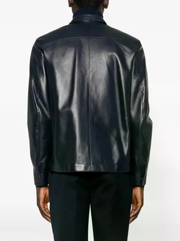 TOM FORD Leather Jacket - Blue