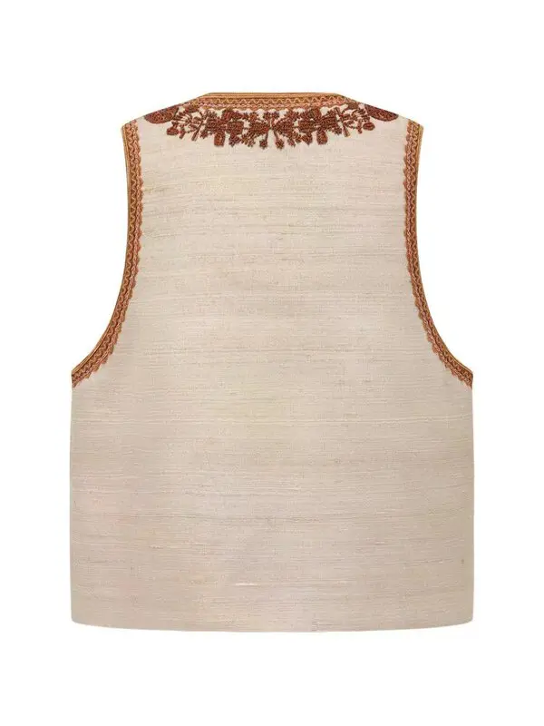 INTO THE EAST Beaded U-neck Waistcoat