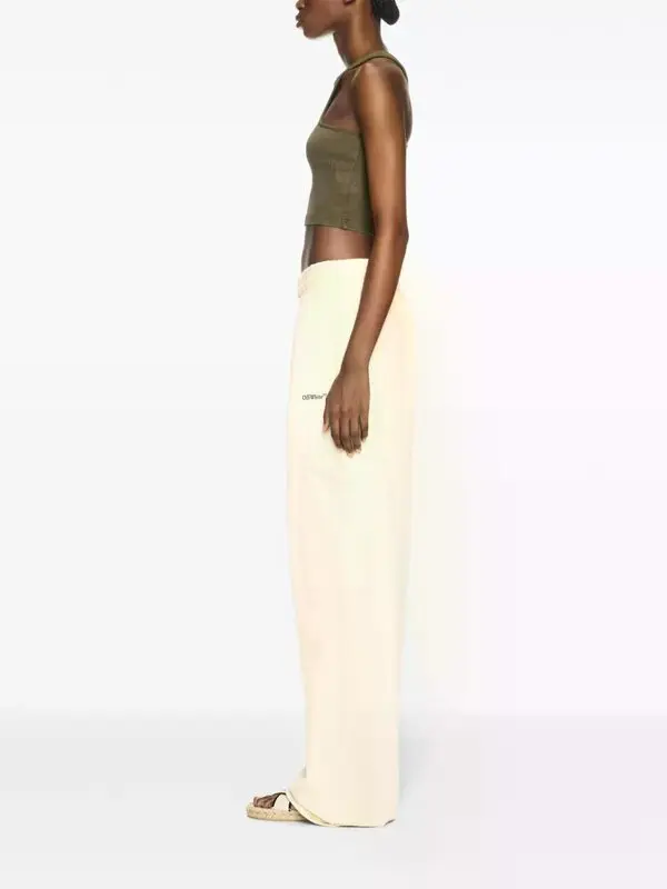 Off-White Logo-embroidered Ribbed Tank Top - Green