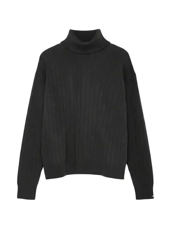 Eleventy Ribbed Turtleneck Knitwear - Black